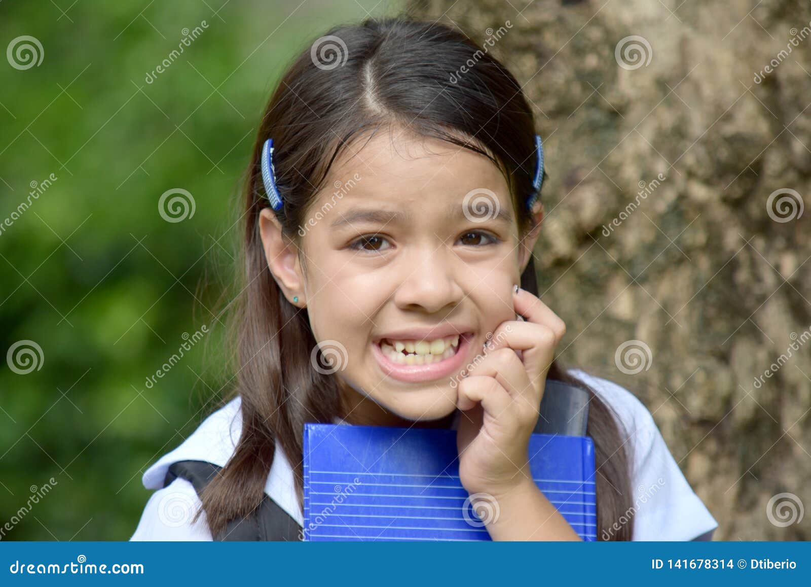 Stressed School Girl with Books Stock Photo - Image of books, stressed ...