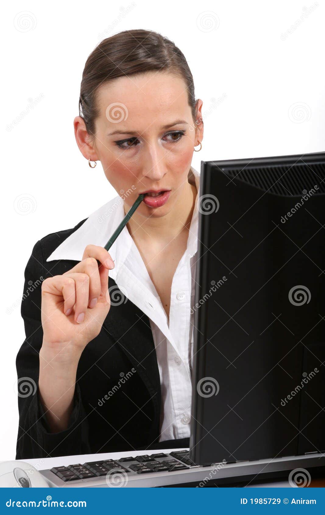 Stressed secretary stock image. Image of worried, female - 1985729