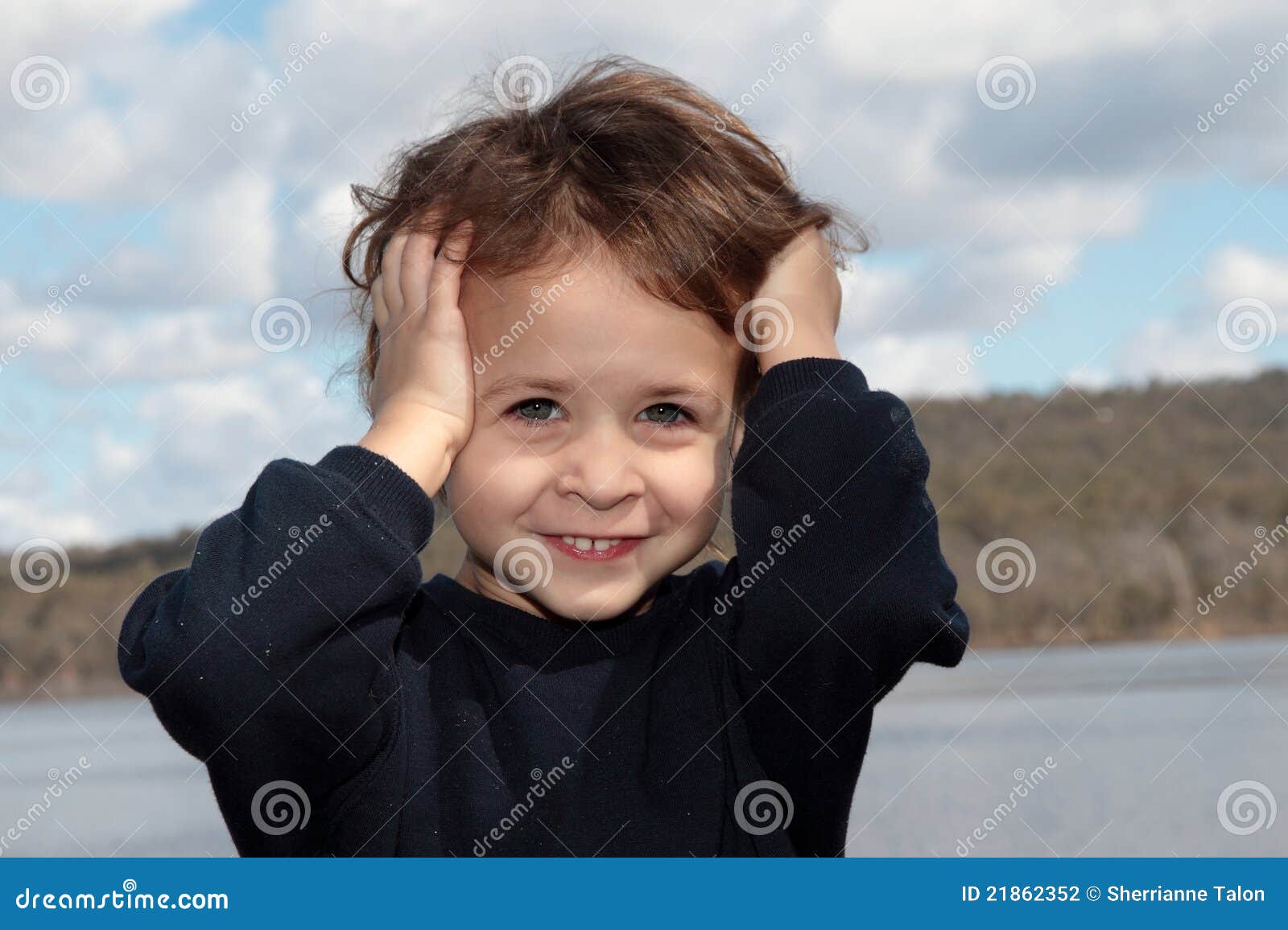 Stressed and smiling stock photo. Image of hands, eyes - 21862352