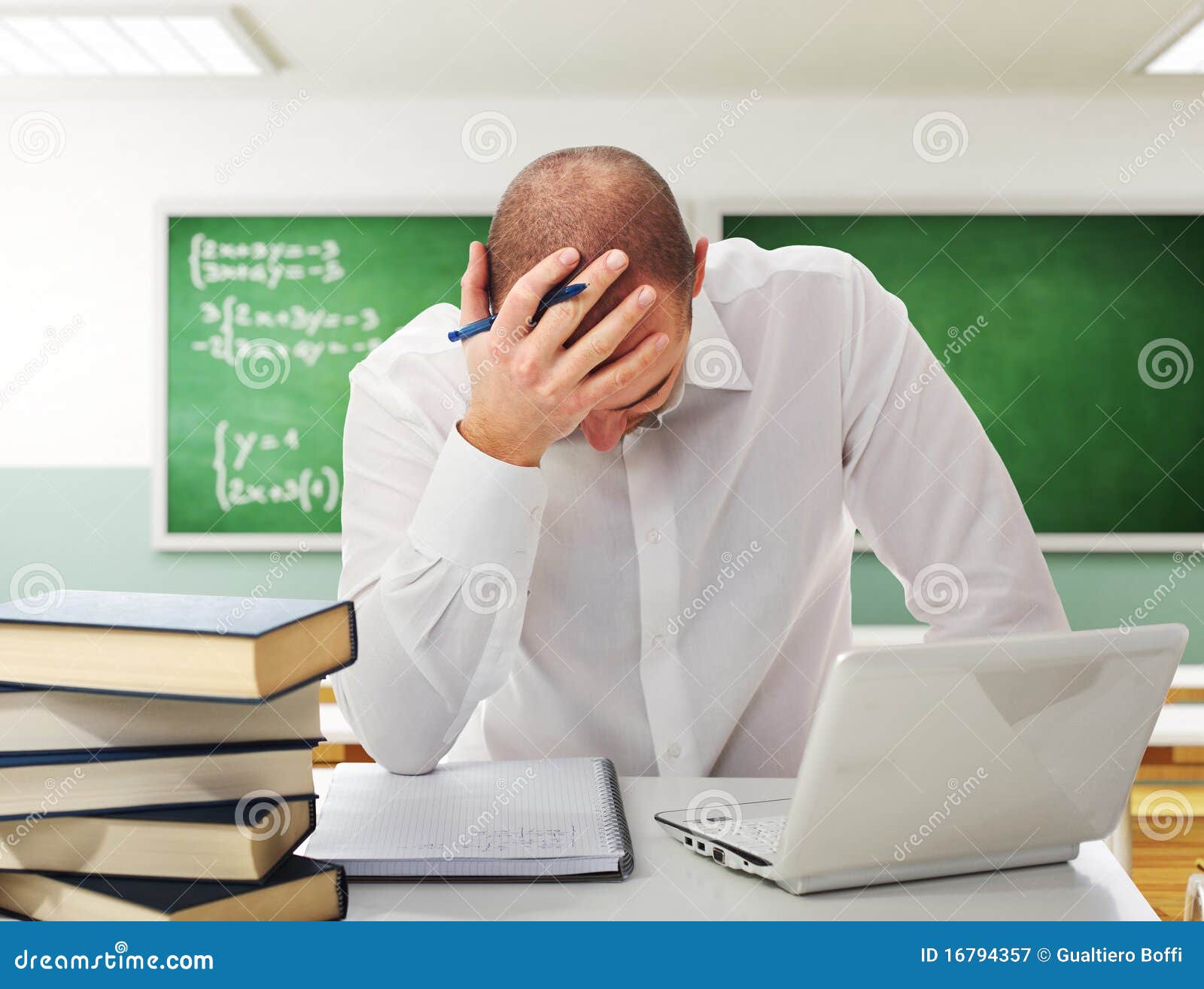 Stressed student stock image. Image of writing, indoor - 16794357
