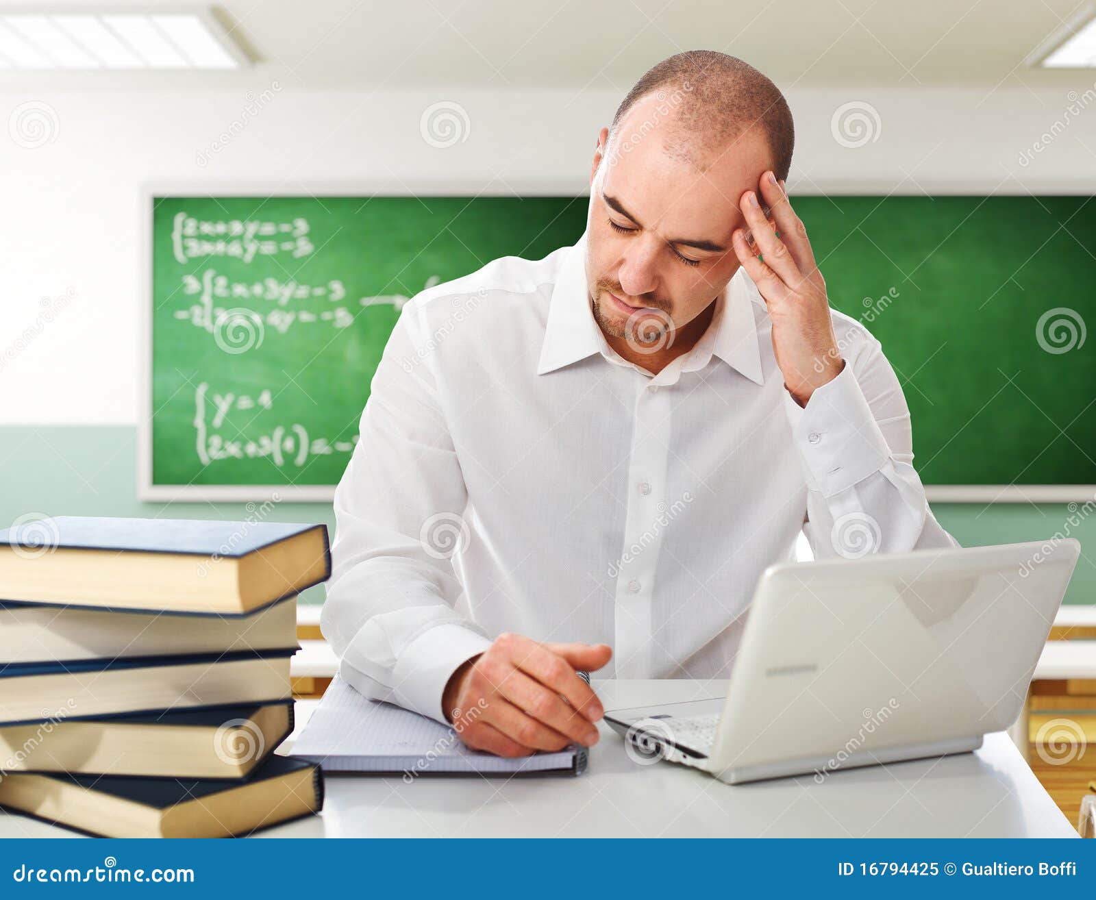 Stressed student stock image. Image of tired, notebook - 16794425