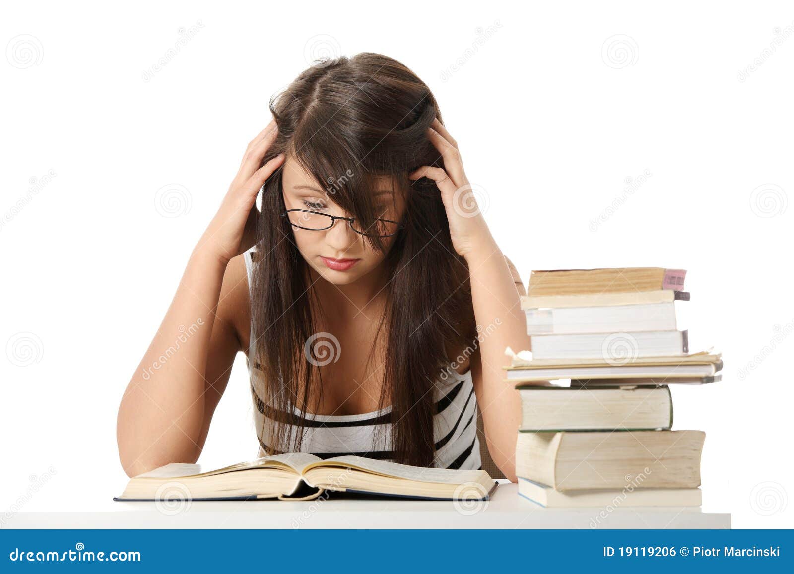 Stressed student stock photo. Image of intellectual, background - 19119206