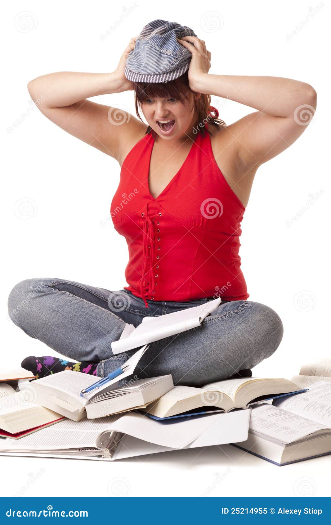 Stressed student stock image. Image of portrait, adult - 25214955