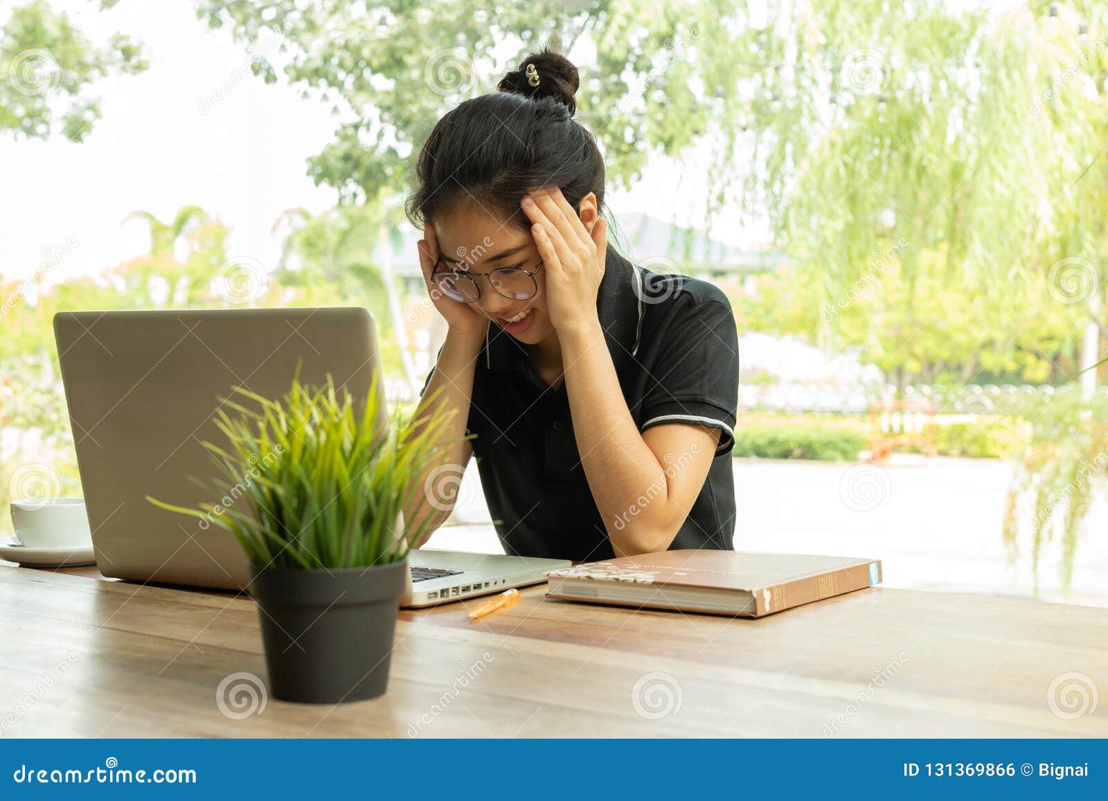 Stressed Student Feeling Sudden Pain after Long Using Laptop for Study ...