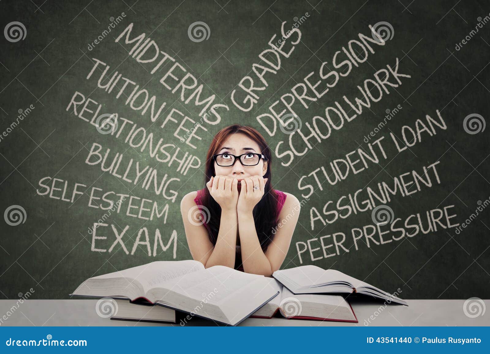 Stressed Student with Many Problems Stock Photo - Image of chinese ...