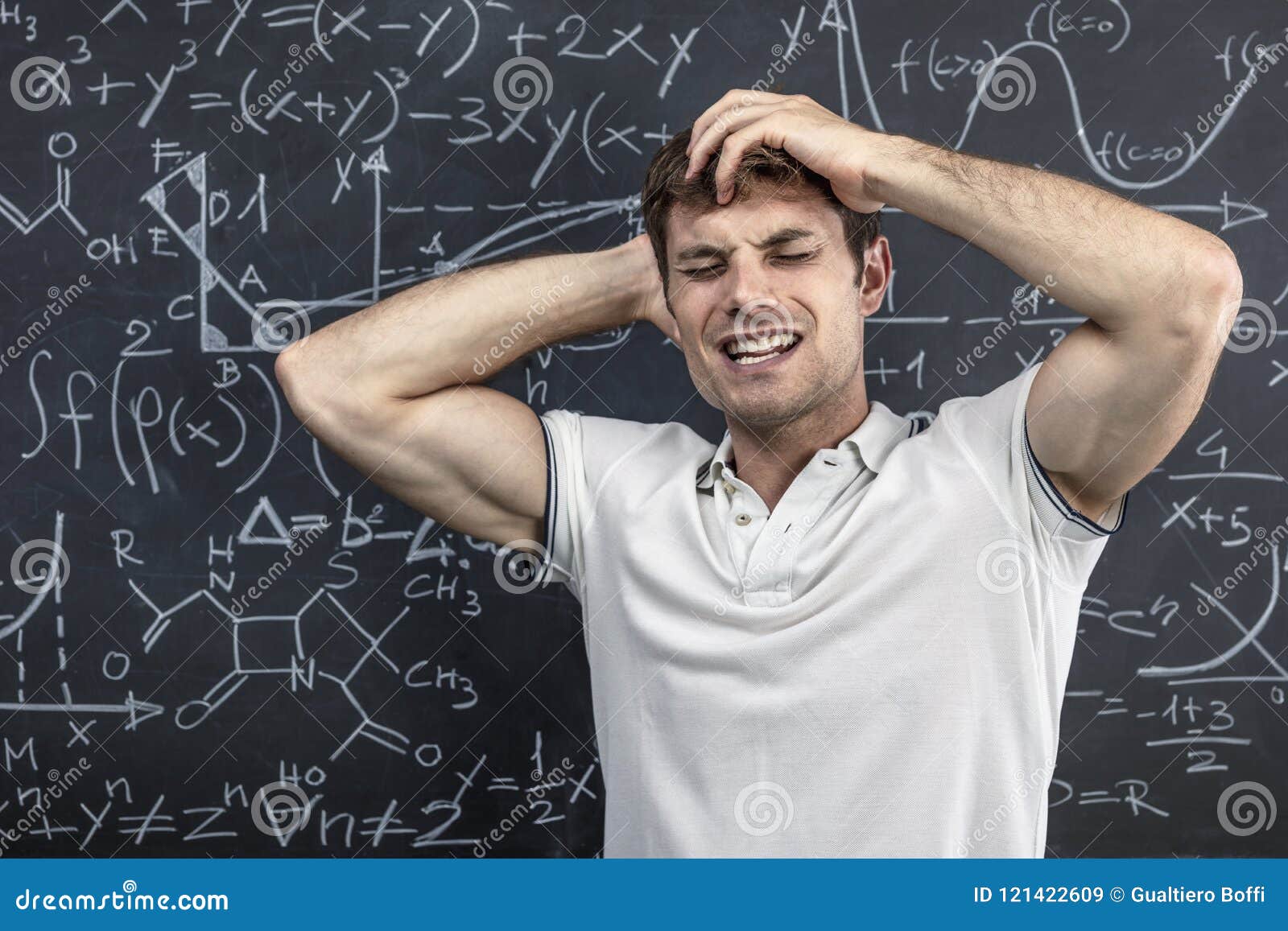 Stressed student portrait stock image. Image of book - 121422609