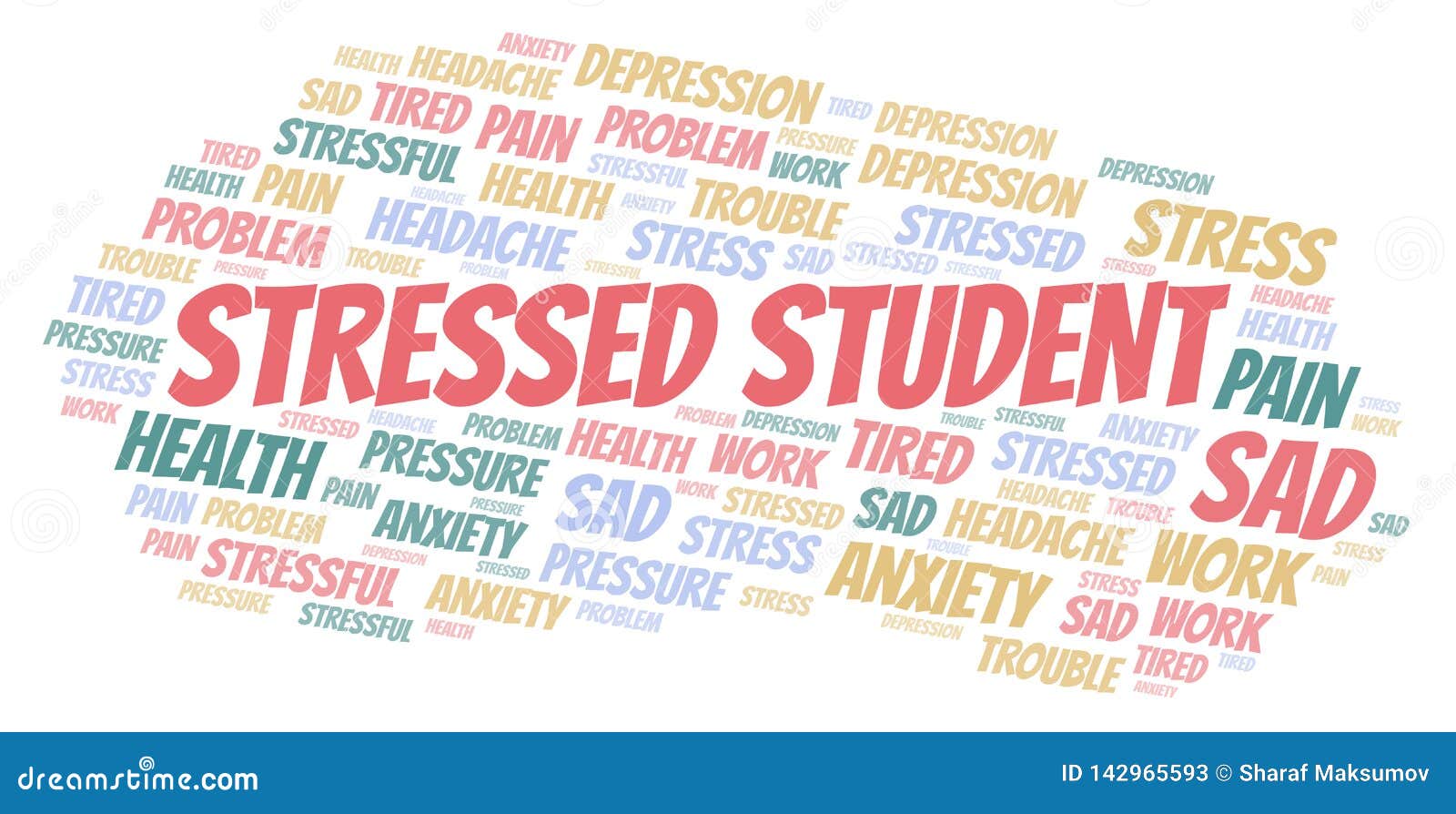 Stressed Student Word Cloud Stock Illustration - Illustration of ...