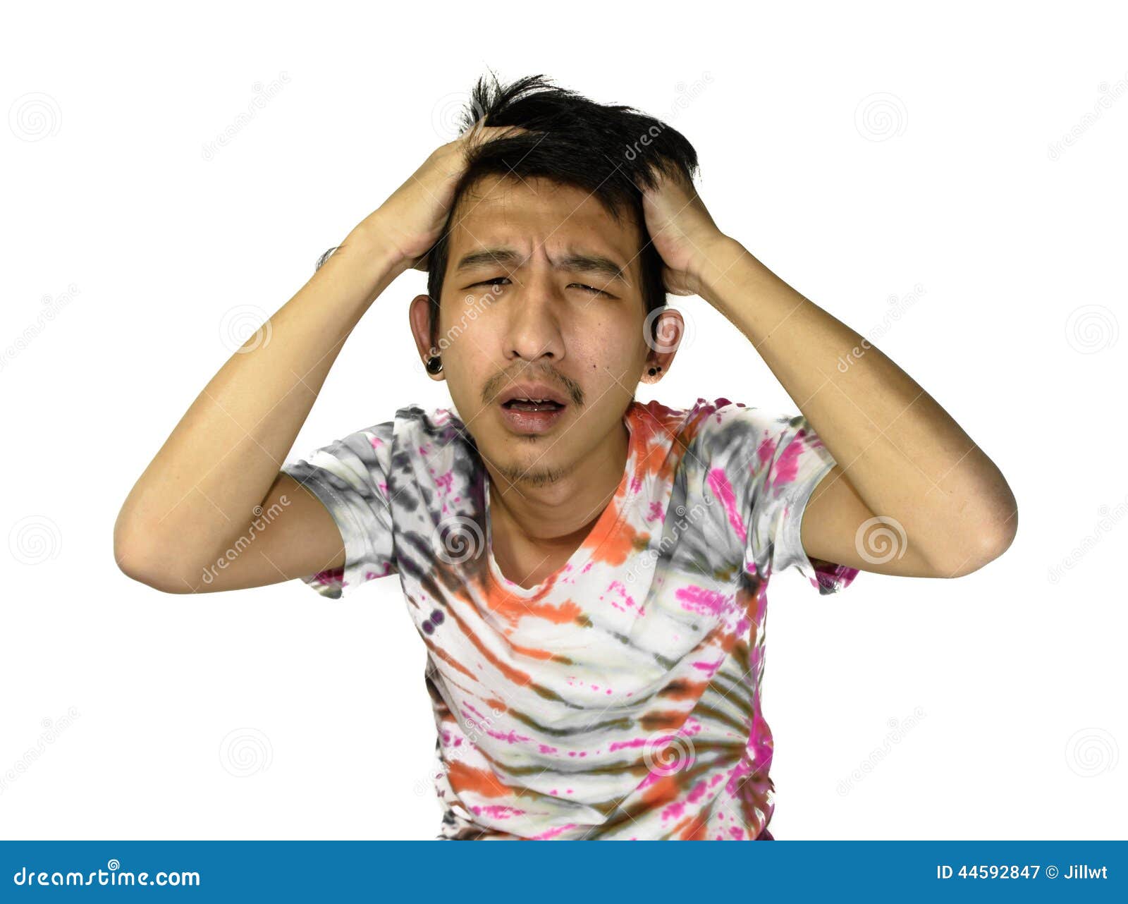 Stressed and suffering man stock image. Image of people - 44592847