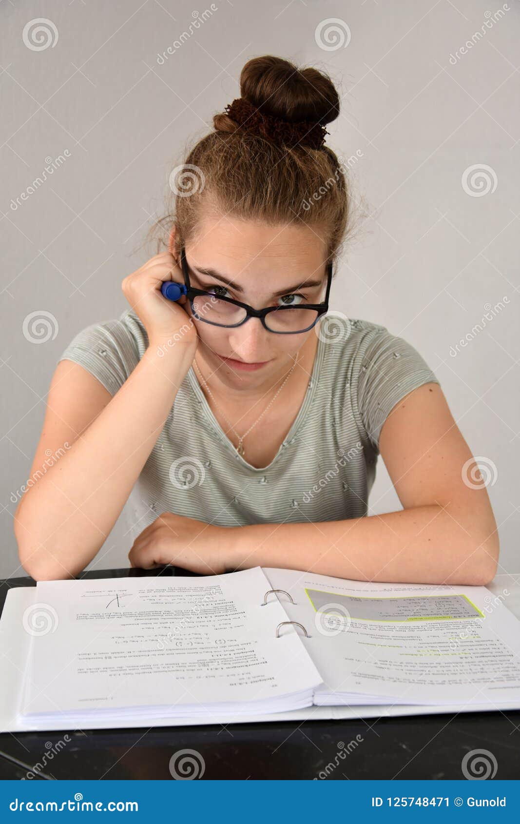 Female Student Learning for Exam Stock Image - Image of maths, exam ...