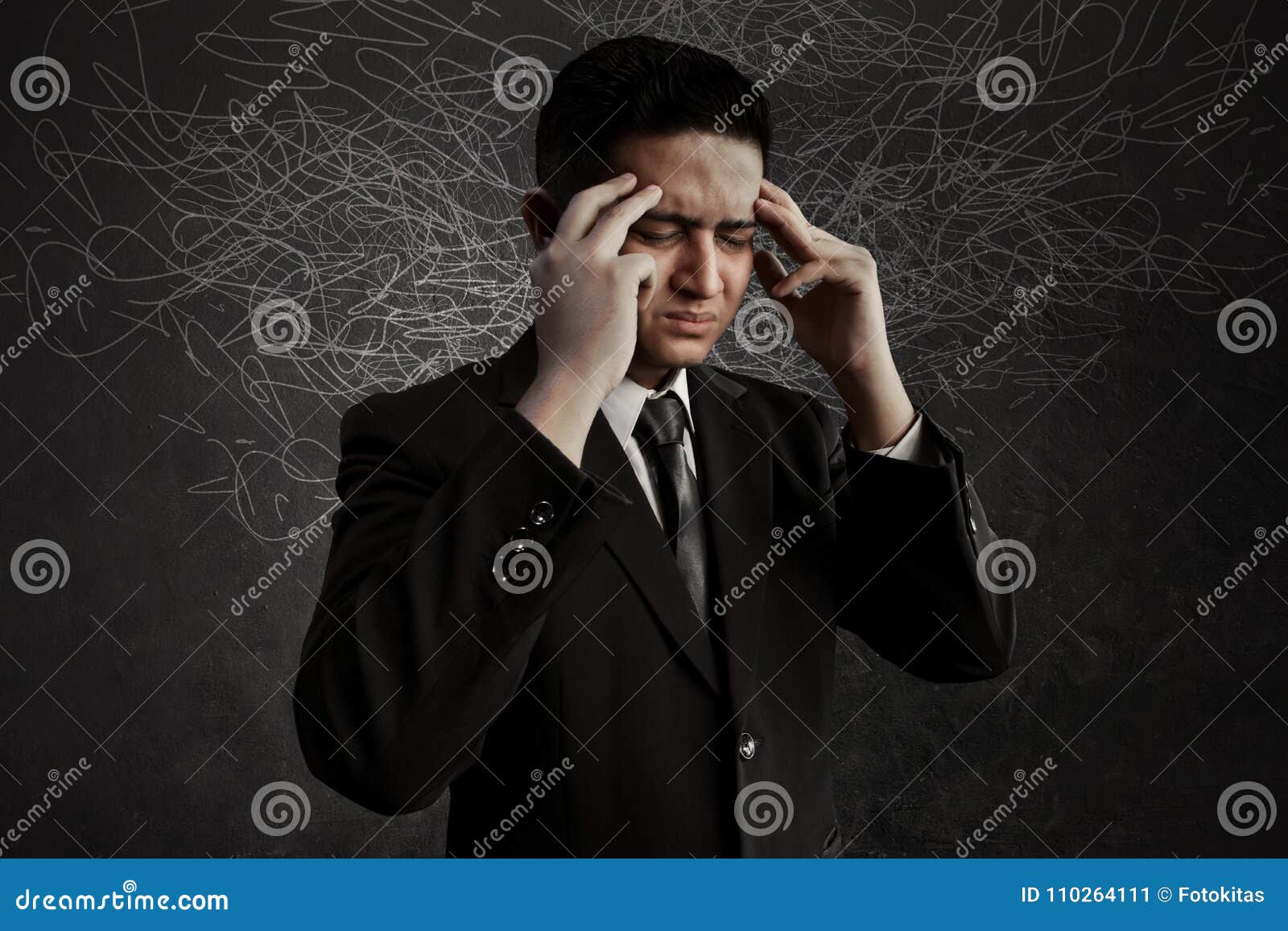 Stressed and Thinking Businessman Expression Stock Image - Image of ...