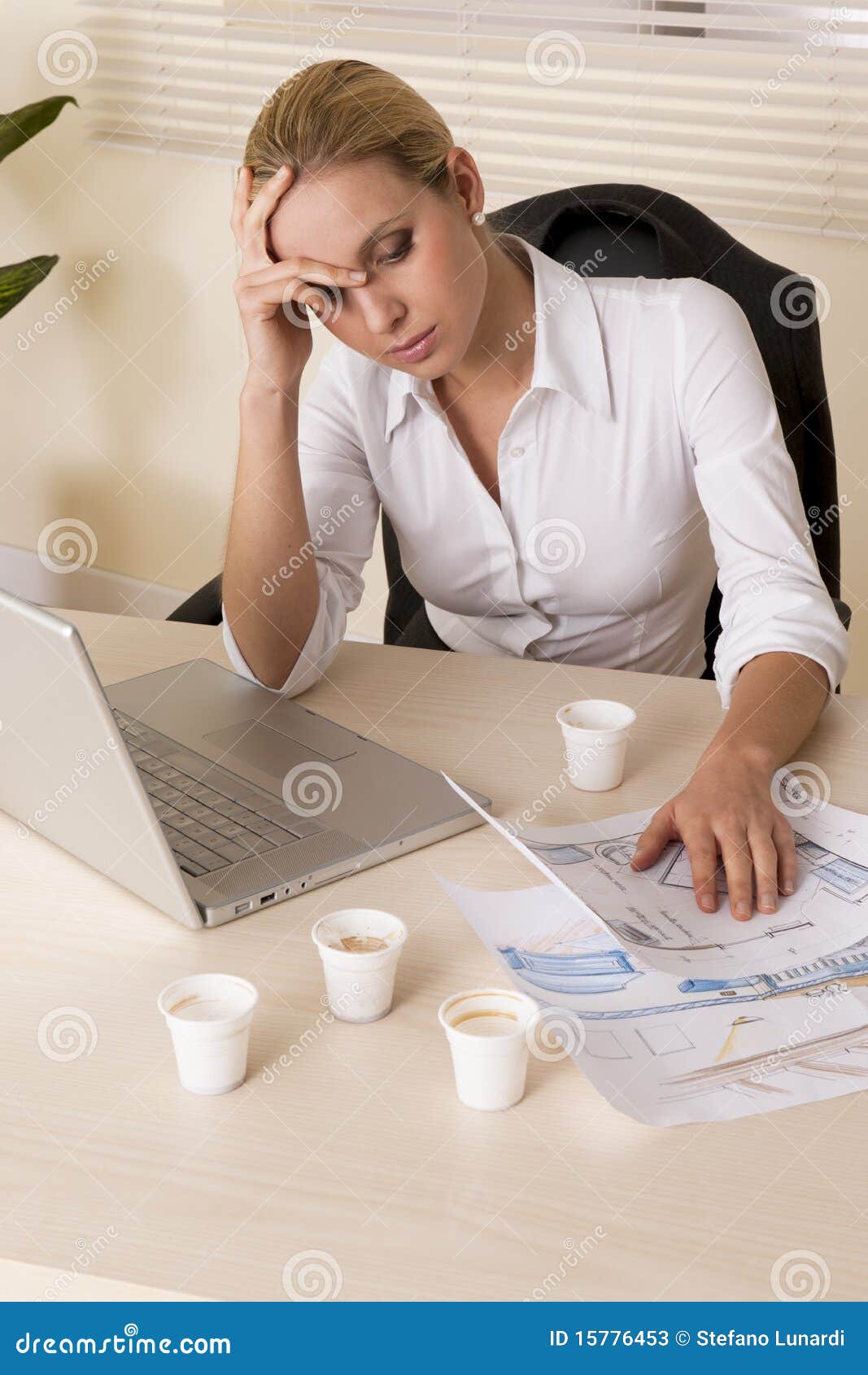 Stressed/Tired Businesswoman Stock Image - Image of emotional, adult ...