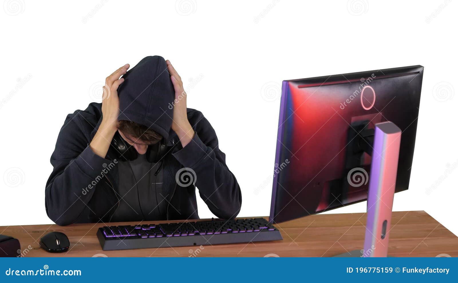 Stressed Tired Out of Work, Development Programmer on White Back Stock ...