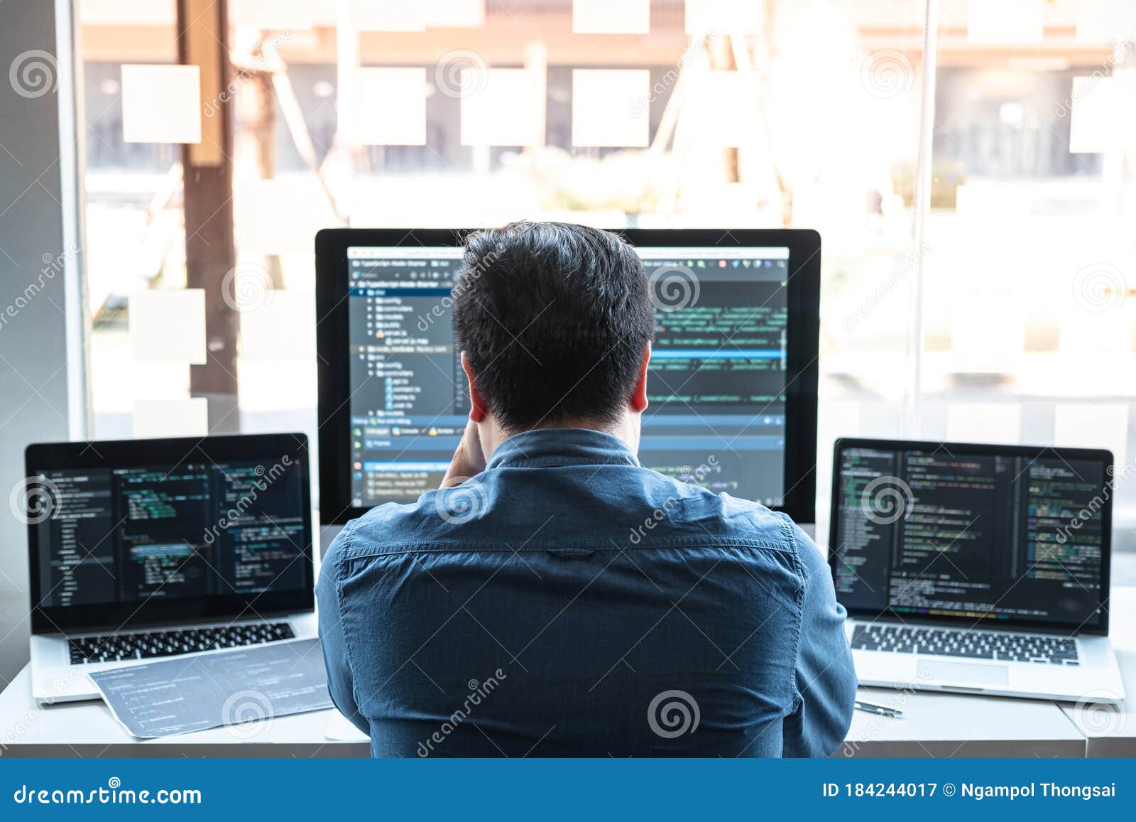 Stressed Tired Out Of Work Development Programmer Working In