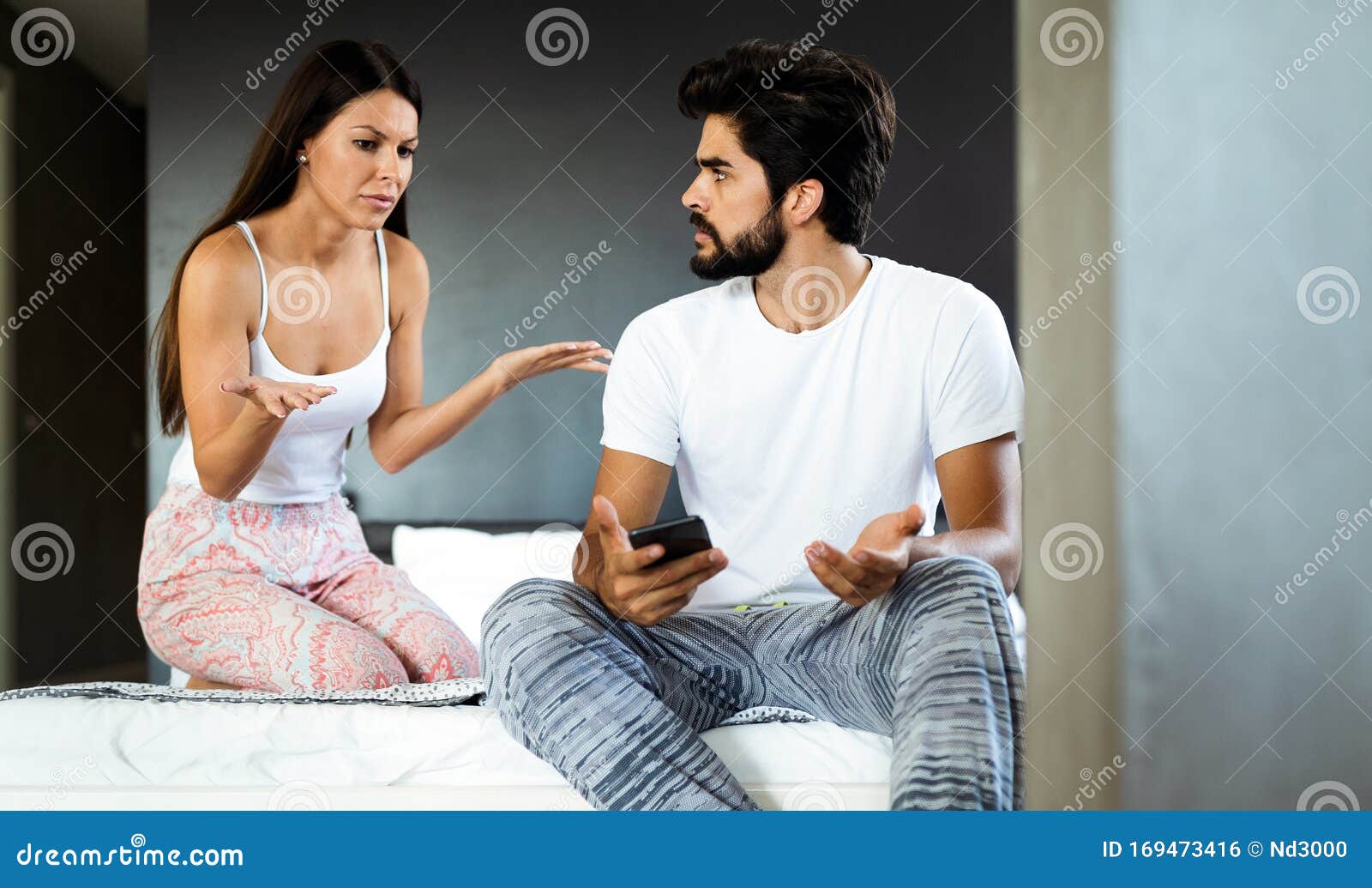 Stressed Couple Arguing and Having Marriage Problems Stock Photo ...