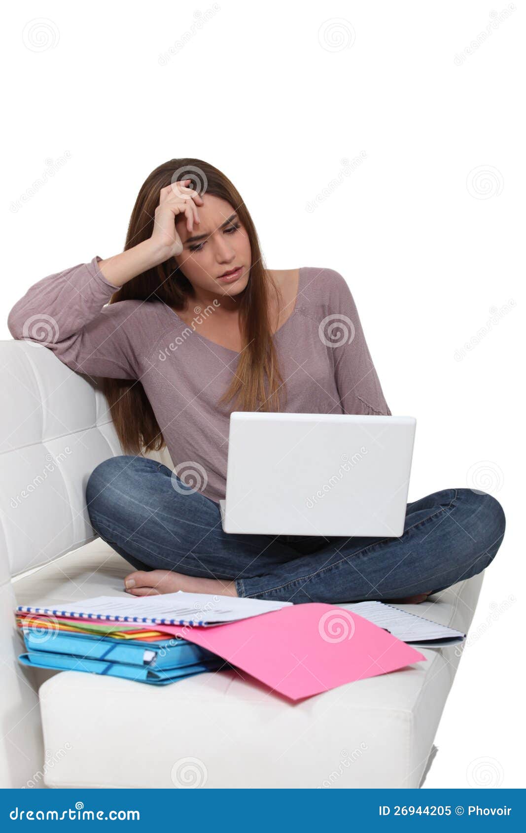 Stressed University Student Stock Image - Image of read, college: 26944205