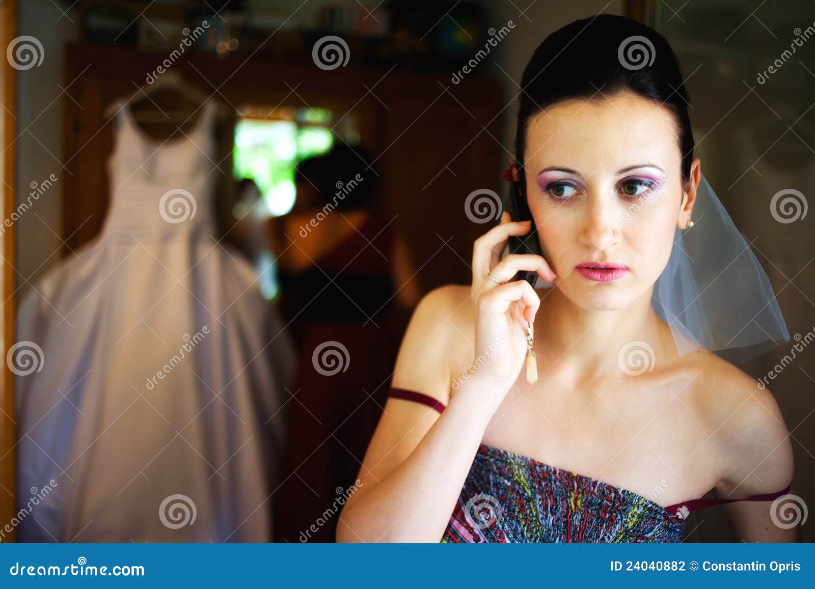 Stressed wedding day stock photo. Image of feelings, panic - 24040882