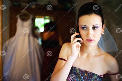 Stressed wedding day stock photo. Image of feelings, panic - 24040882