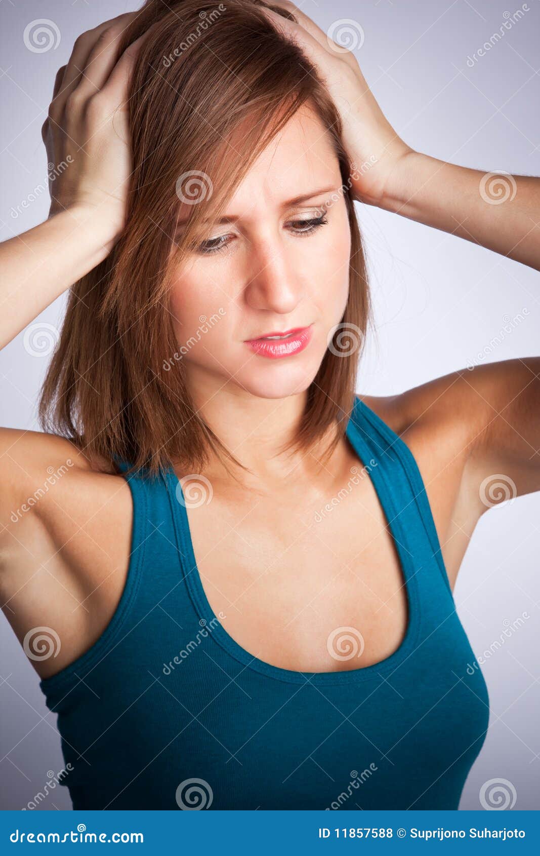Stressed woman stock photo. Image of girl, frustrated - 11857588