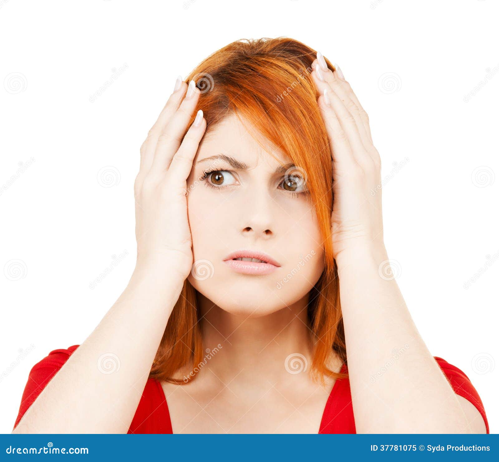 Stressed woman stock image. Image of expression, discomfort - 37781075