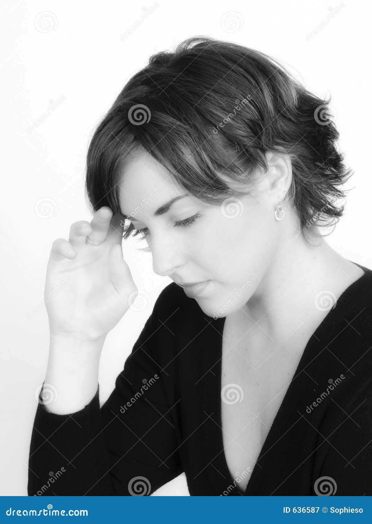Stressed Woman stock image. Image of thinking, portrait - 636587