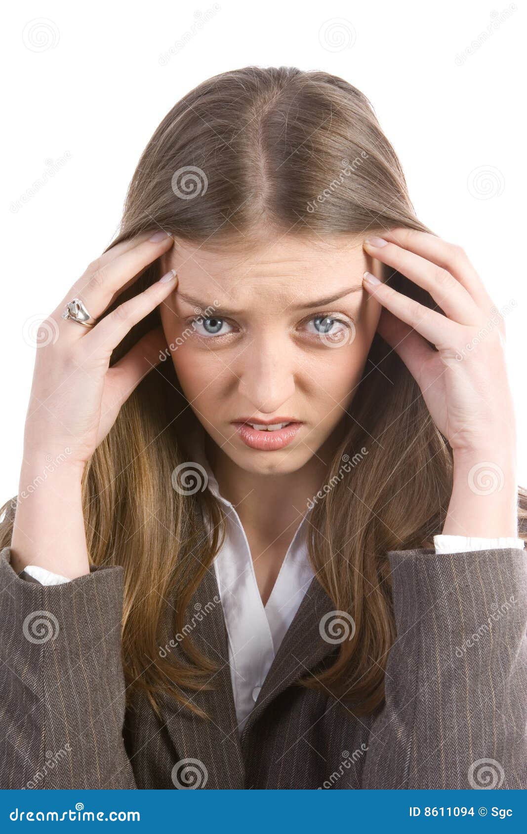 Stressed woman stock photo. Image of head, woman, emotional - 8611094