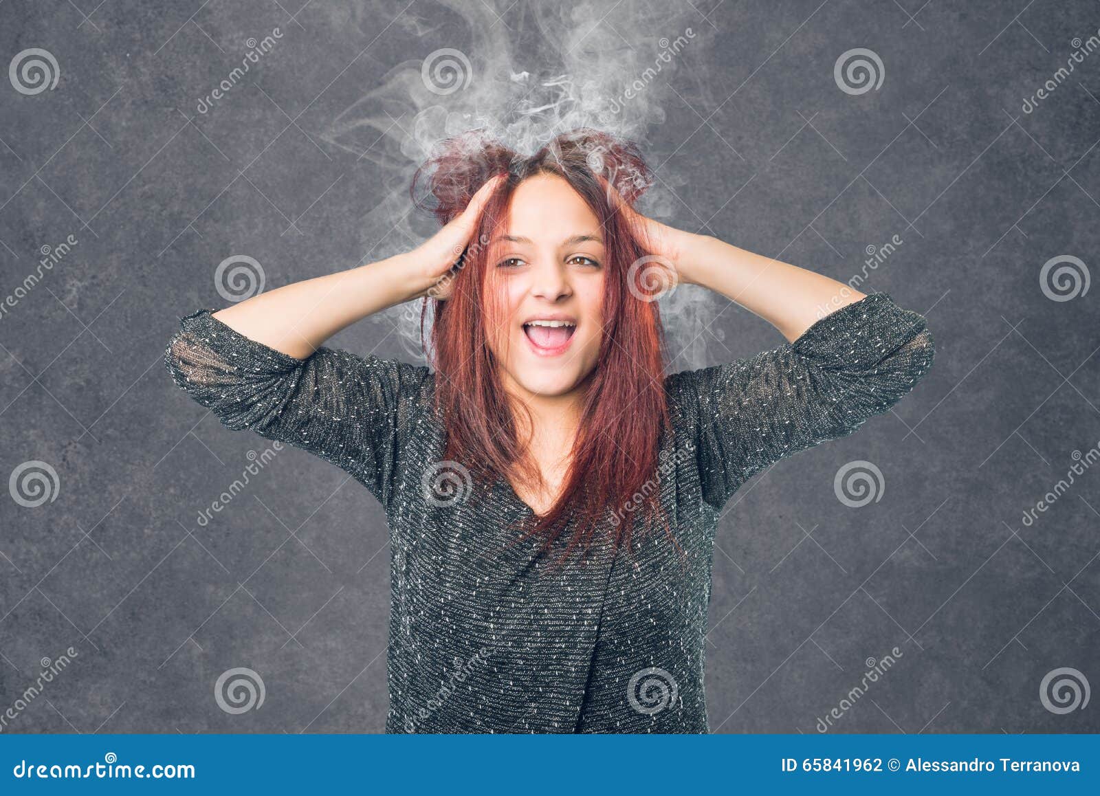 Stressed Woman with Burnout Stock Photo - Image of expression, health ...