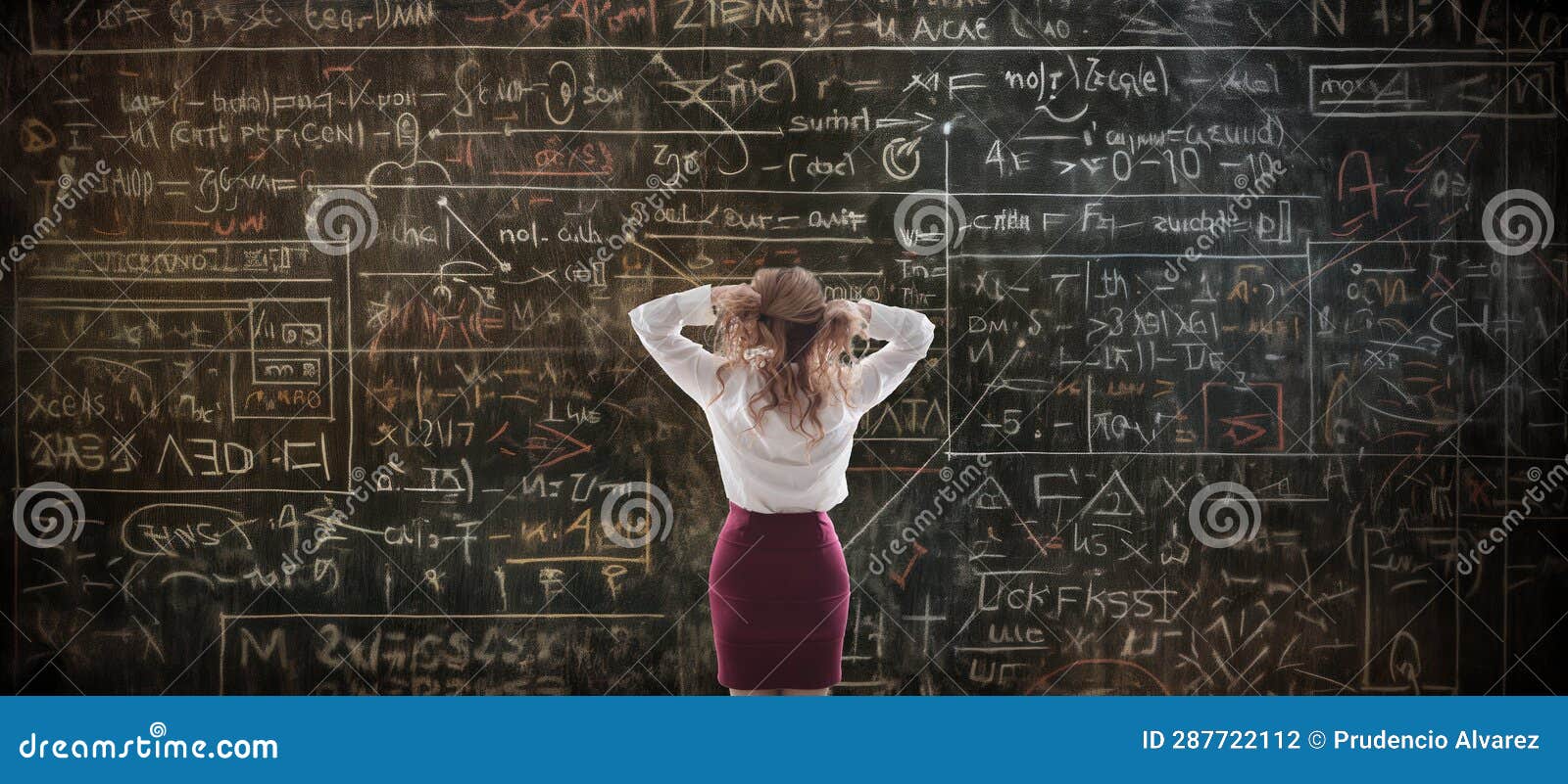 Stressed Woman with Math Problems Stock Photo - Image of desperate ...