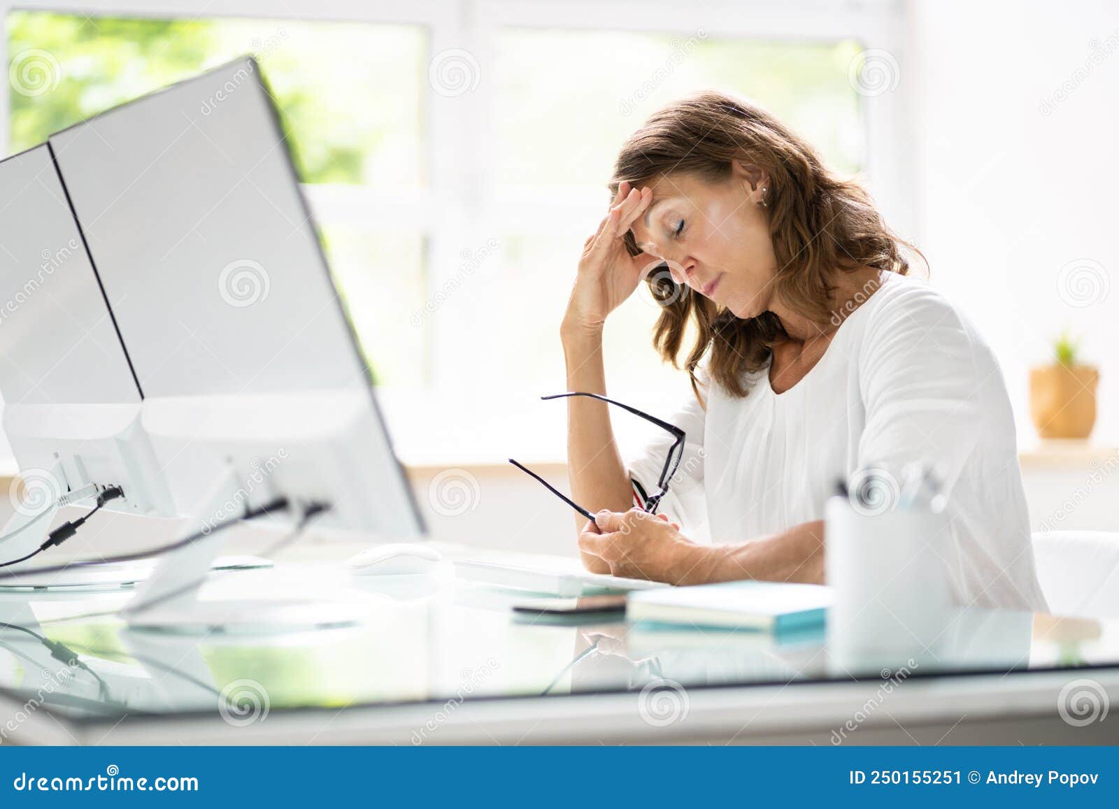 Stressed at Work stock image. Image of computer, girl - 250155251