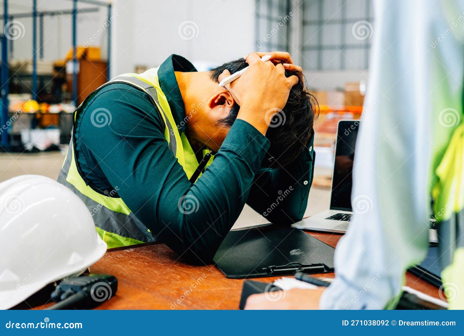 Stressed Worker with Hard Work, Worker with Impression Portrait Stock ...