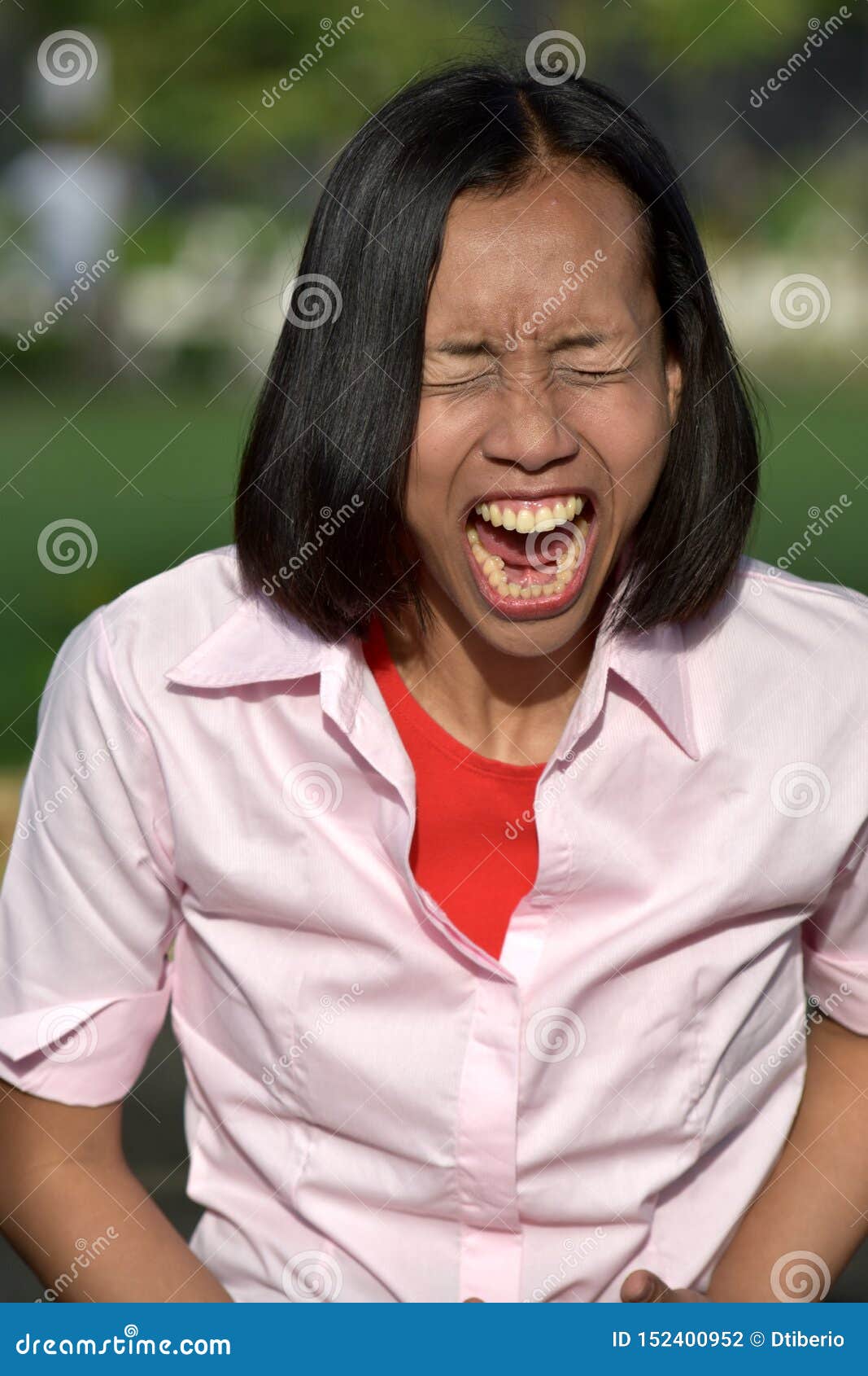 Stressed Young Asian Female Stock Photo - Image of asian, stressed ...
