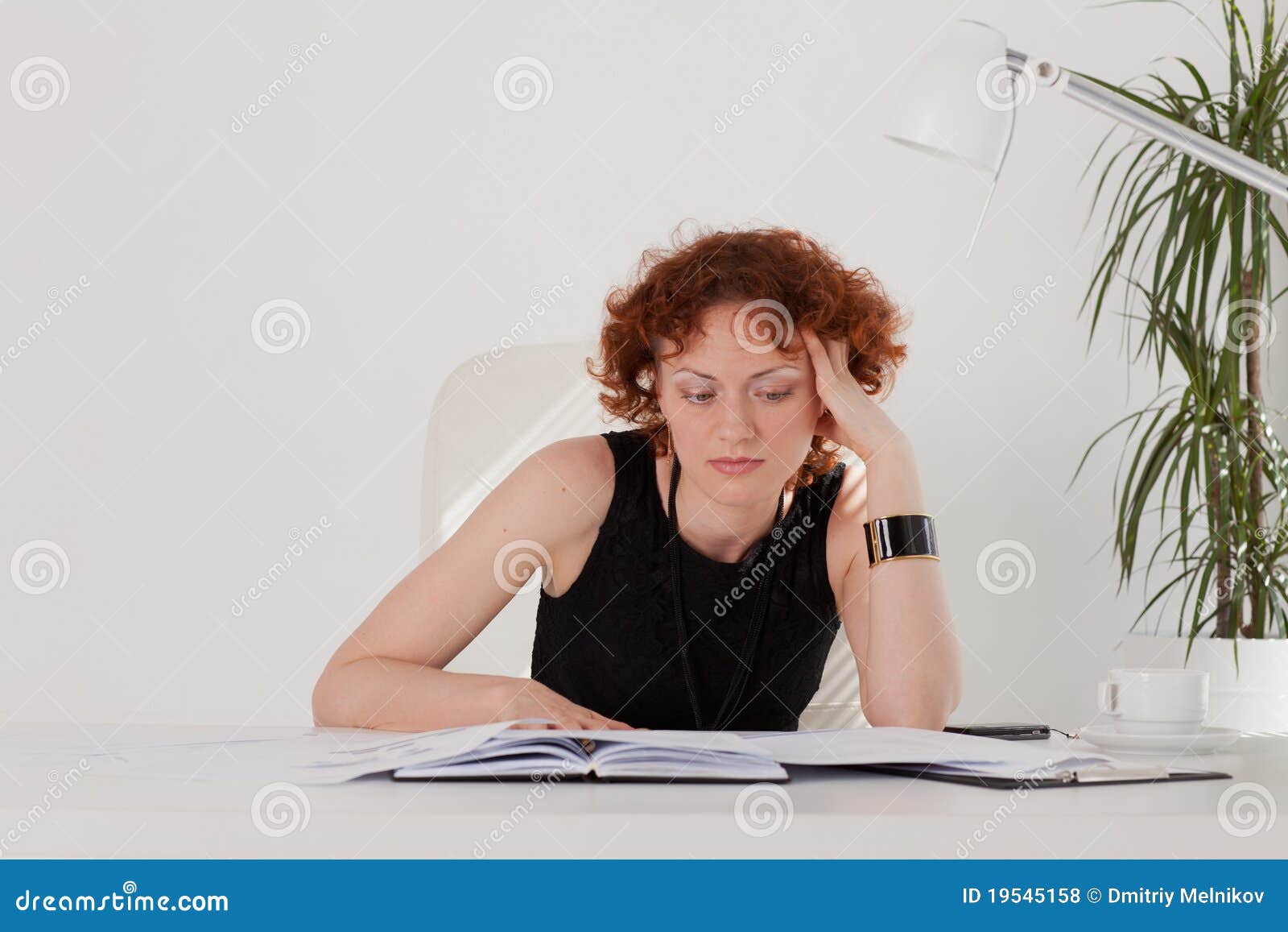 Stressed Young Businesswoman Stock Photo - Image of person, lady: 19545158