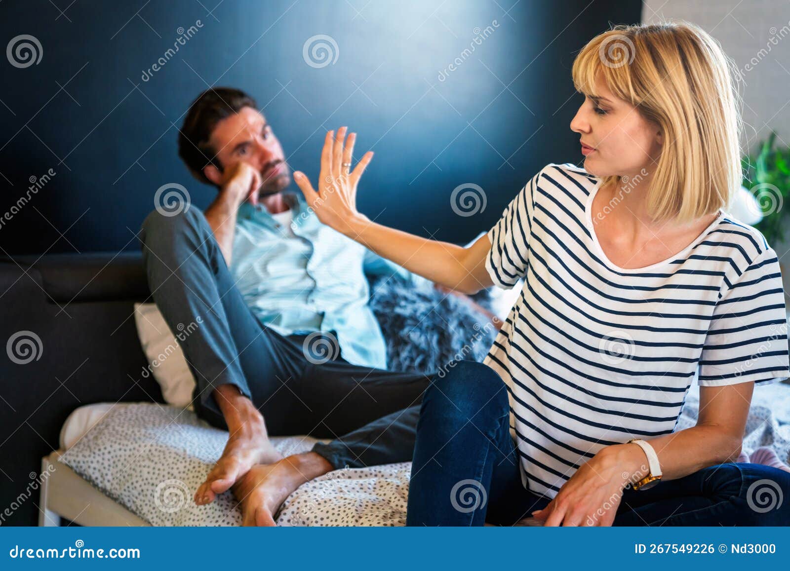 Stressed Couple Arguing and Having Marriage Problems. People Argument ...