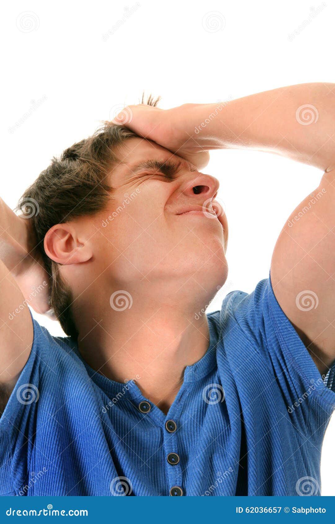 Stressed Young Man stock image. Image of male, portrait - 62036657