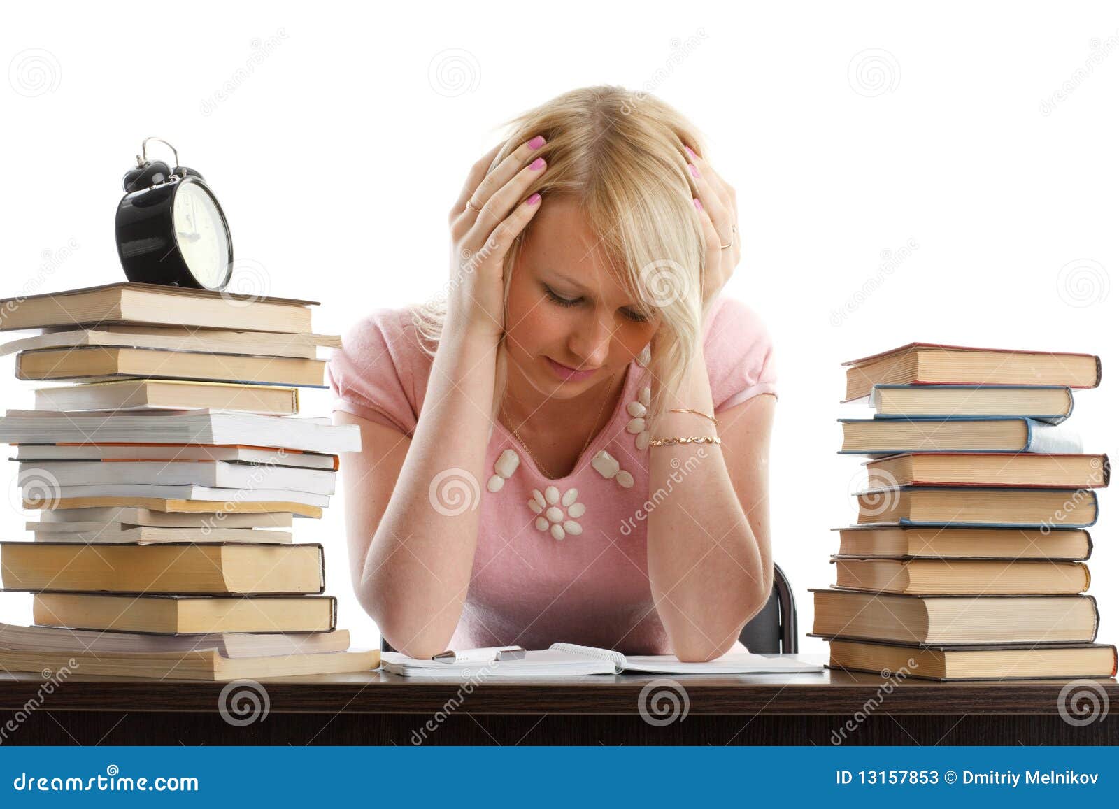 Stressed young woman stock image. Image of preparation - 13157853