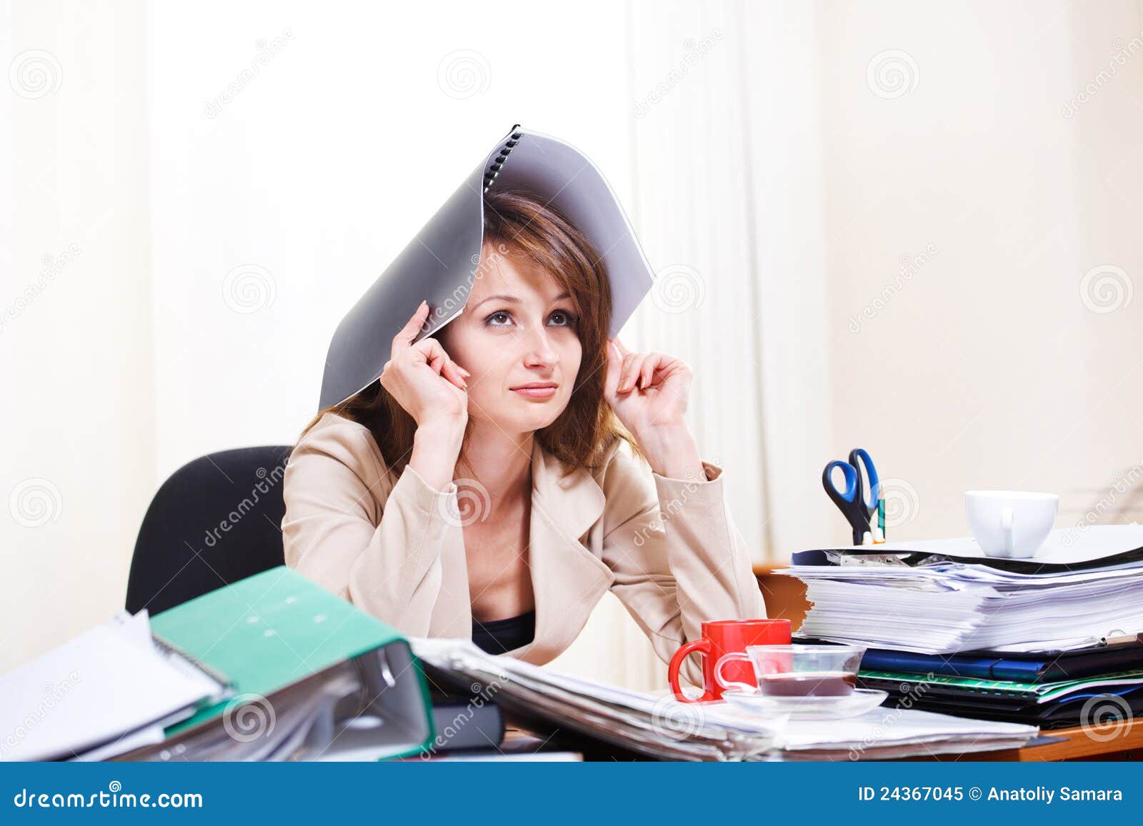 Stressed young woman stock image. Image of adult, businesswoman - 24367045