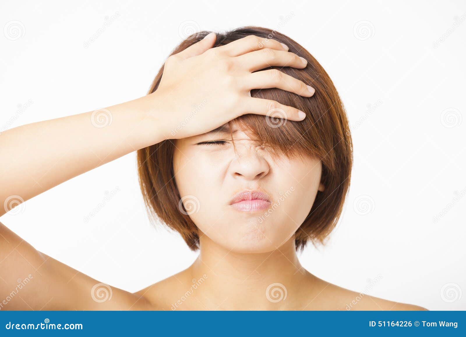 Stressed young woman face stock photo. Image of pressure - 51164226