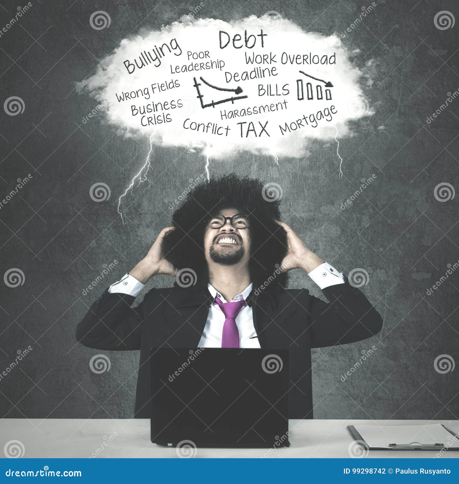 Stressful Afro Businessman with His Problems Stock Photo - Image of ... Stressful Afro Businessman with His Problems Stock Photo - Image of ...