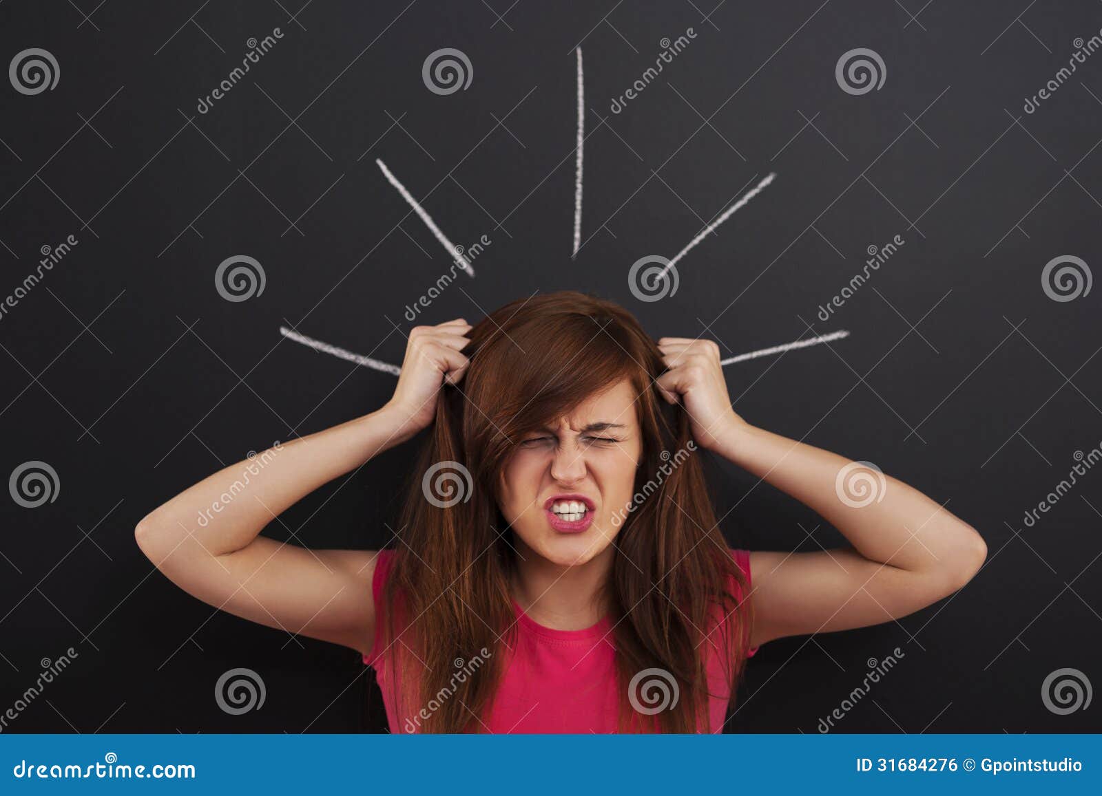 Stressful day stock photo. Image of female, negativity - 31684276