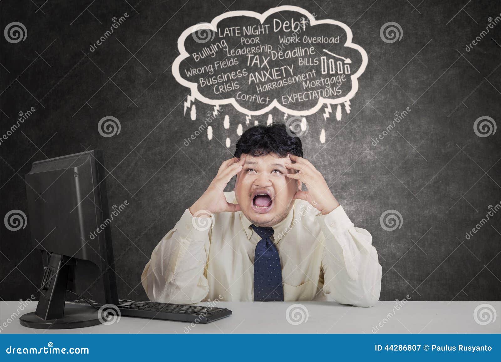 Stressful Fat Man Screaming Stock Image - Image of manager, deadline ...