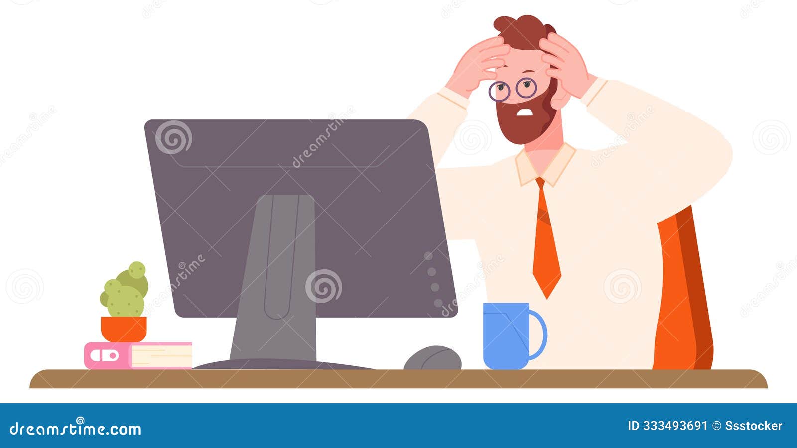 Work Problems Vector Illustration, Cartoon Flat Employee Business ...