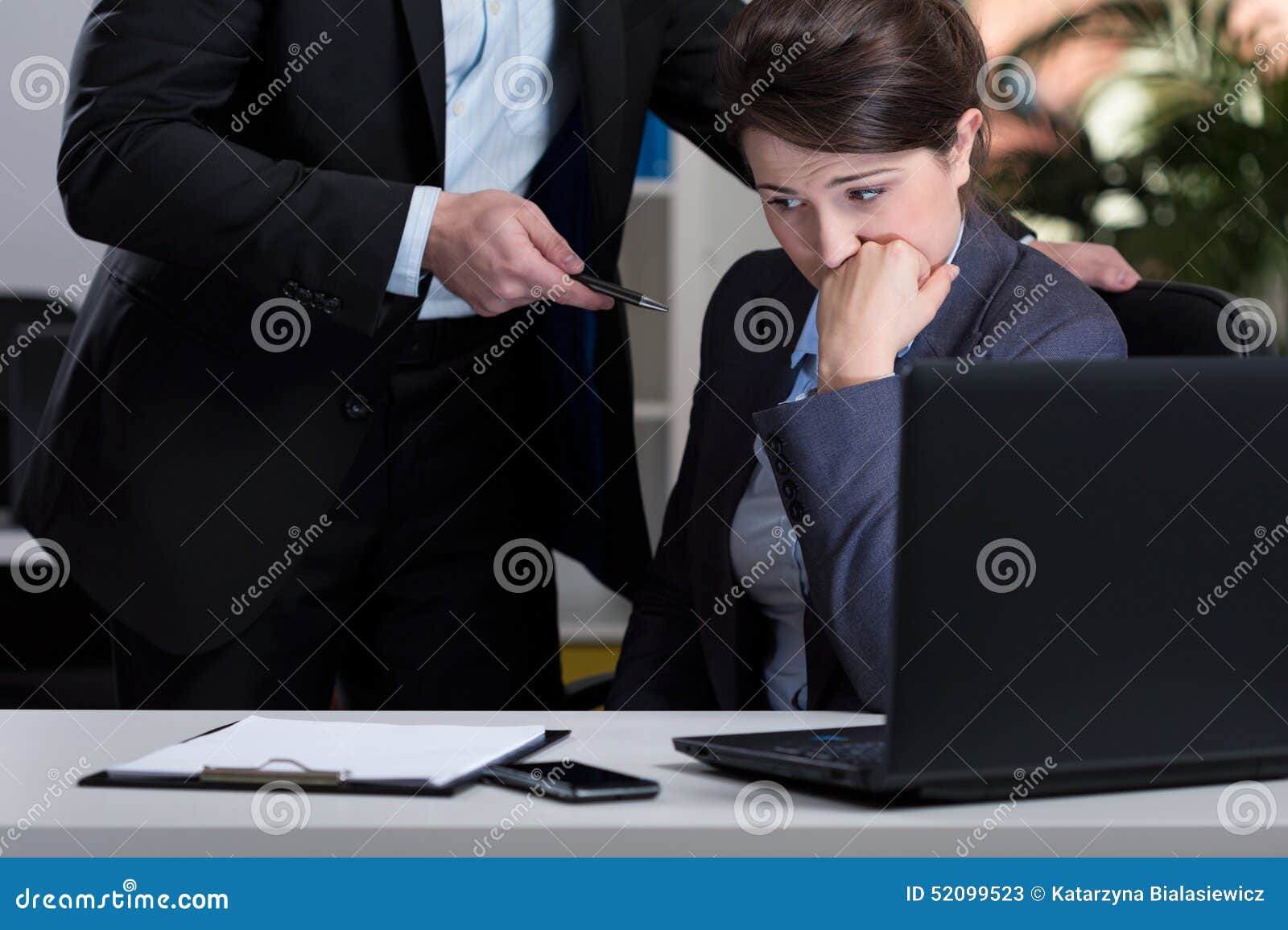 Stressful Situation at Work Stock Image - Image of shame, fright: 52099523