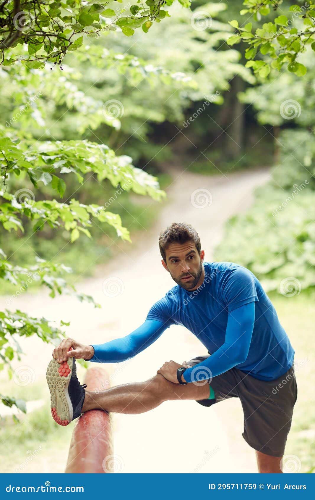 Stretch for a Better Workout. a Sporty Man Starting His Exercise ...
