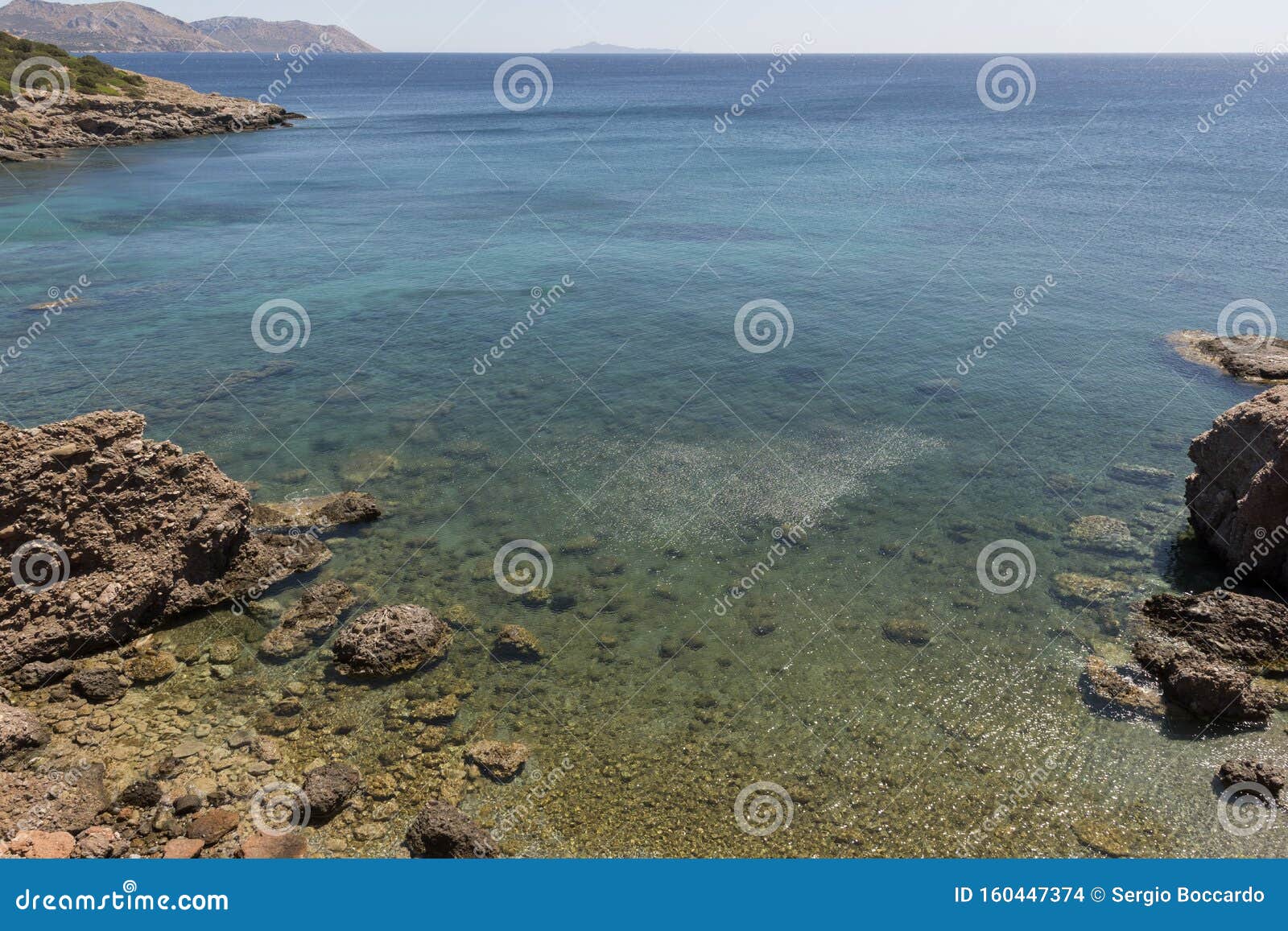 Stretch of Coast at Anavyssos Stock Photo - Image of transparent, light ...