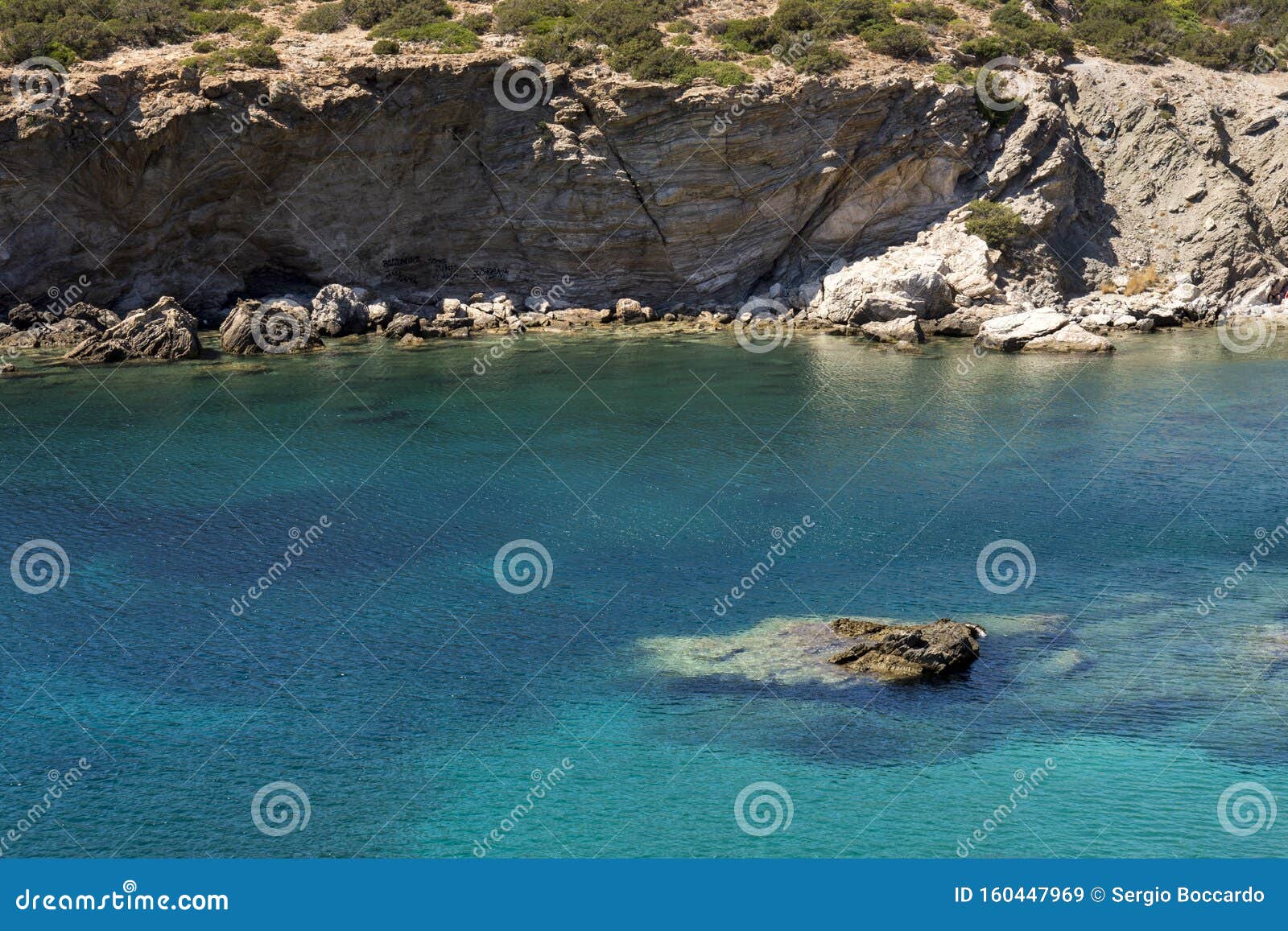 Stretch of Coast at Anavyssos Stock Image - Image of shoreline, rock ...