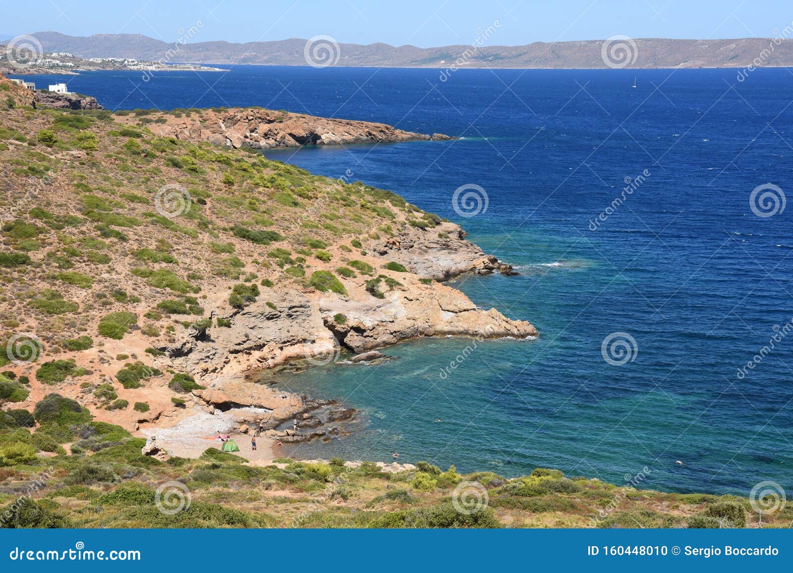 Stretch of Coast at Anavyssos Stock Photo - Image of reflection, blue ...