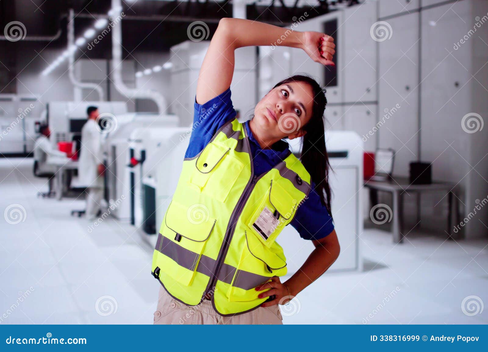 Stretch Core Exercises while Working Stock Image - Image of equipment ...