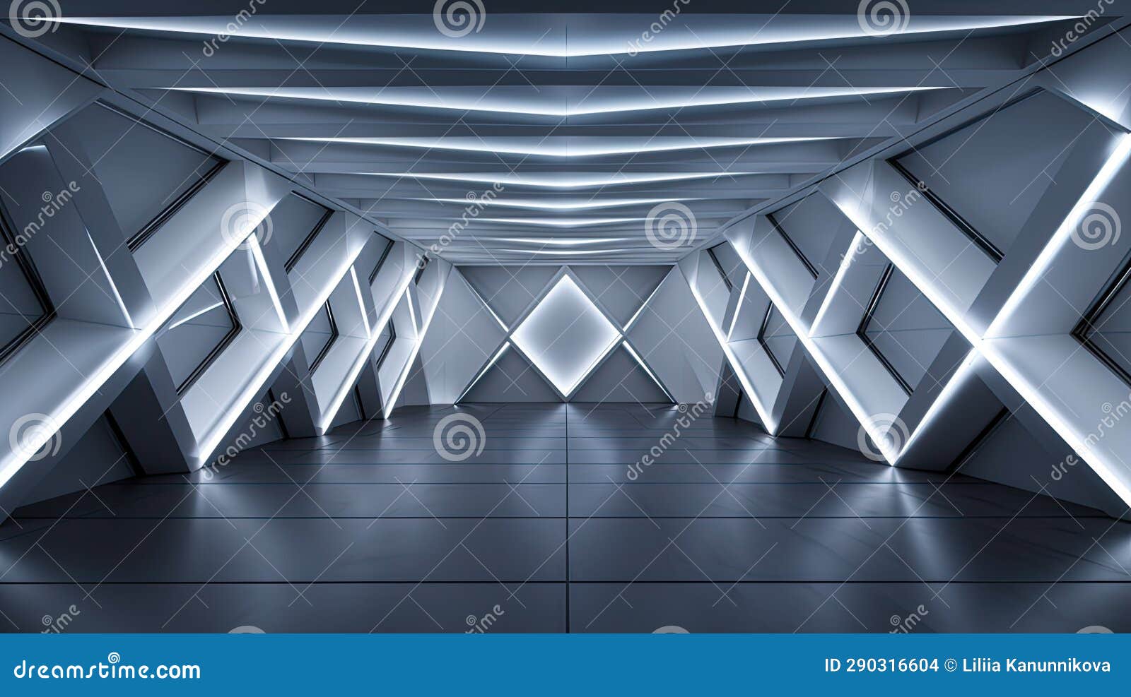 Stretch Floating Ceiling White with Light Lines. Stock Photo - Image of ...