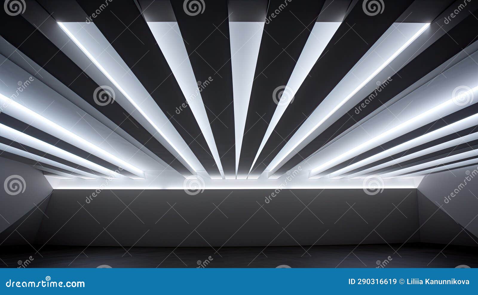Stretch Floating Ceiling White with Light Lines. Stock Image - Image of ...