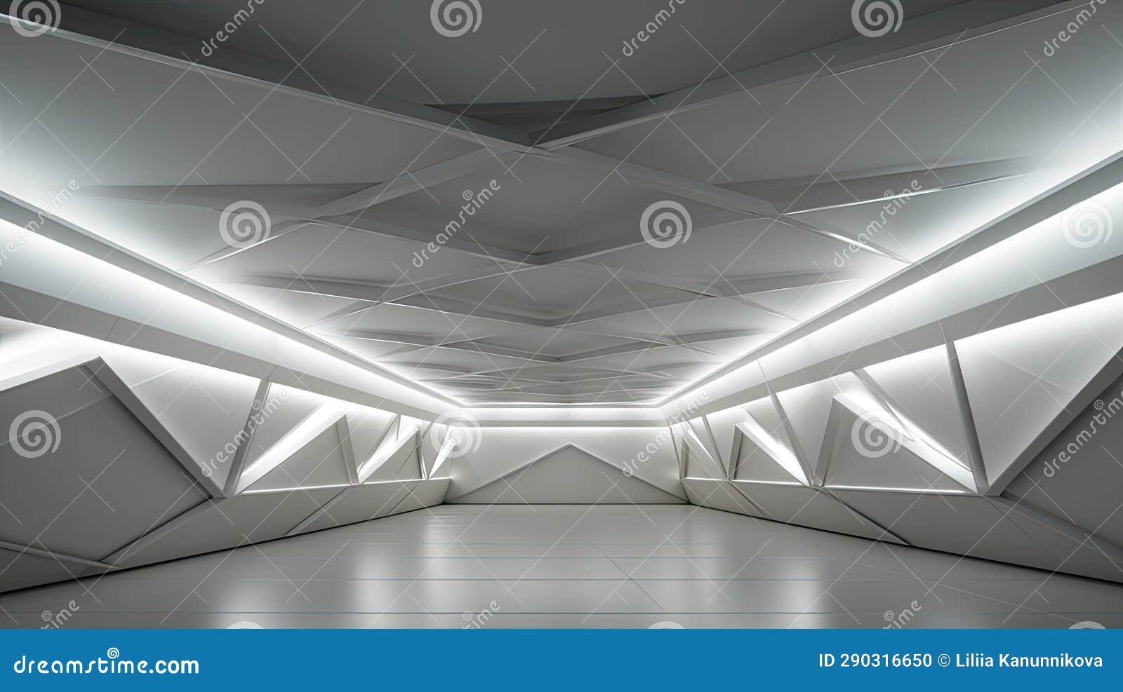 Stretch Floating Ceiling White with Light Lines. Stock Photo - Image of ...
