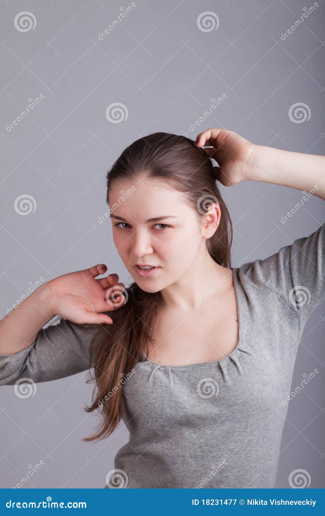 Stretch girl stock image. Image of people, model, vertical - 18231477